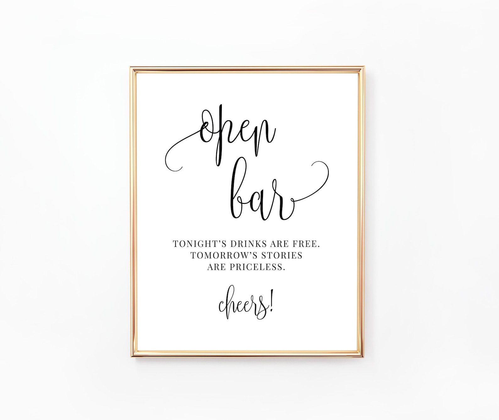 Open Bar Sign Printable Wedding Bar Sign Open Bar Wedding - Etsy