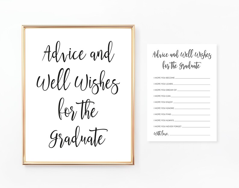 Advice and Well Wishes for the Graduate Sign and Cards - Etsy