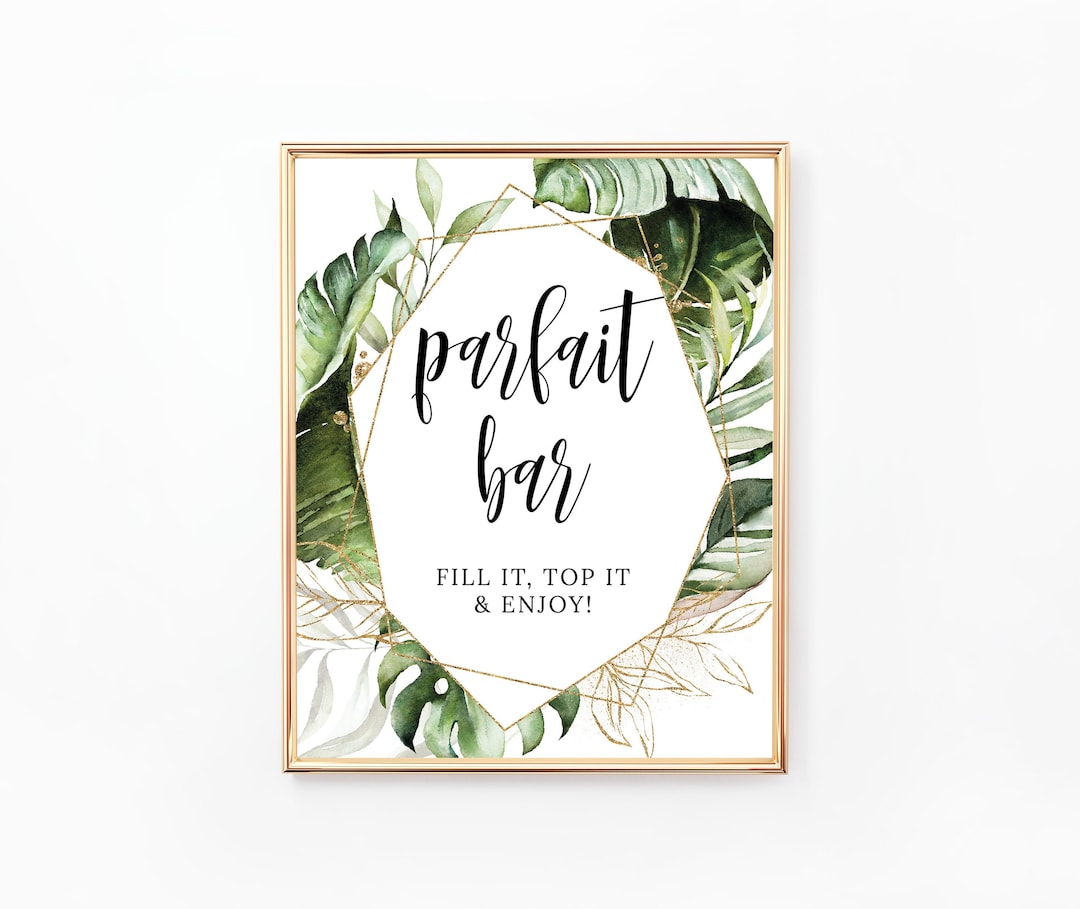 Parfait Bar Sign, Yogurt Bar Sign, Bridal Shower Decorations, Baby ...