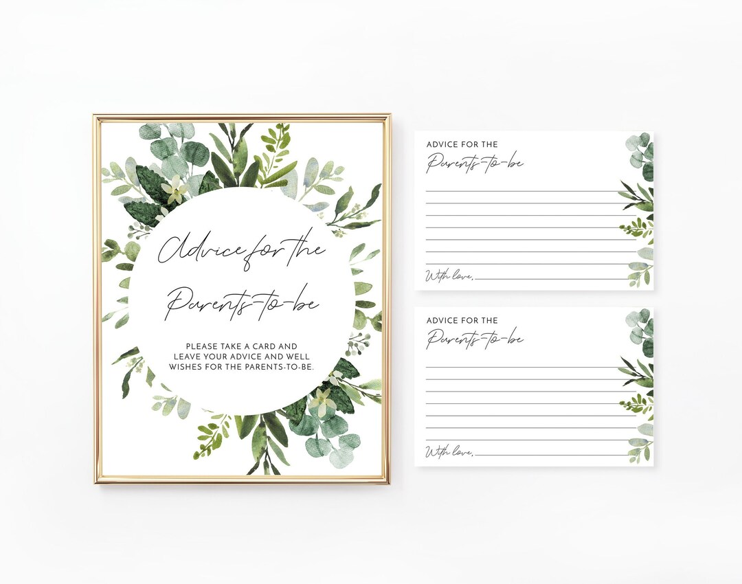 Advice for the Parents-to-be Sign and Cards, Advice Sign, Advice for ...
