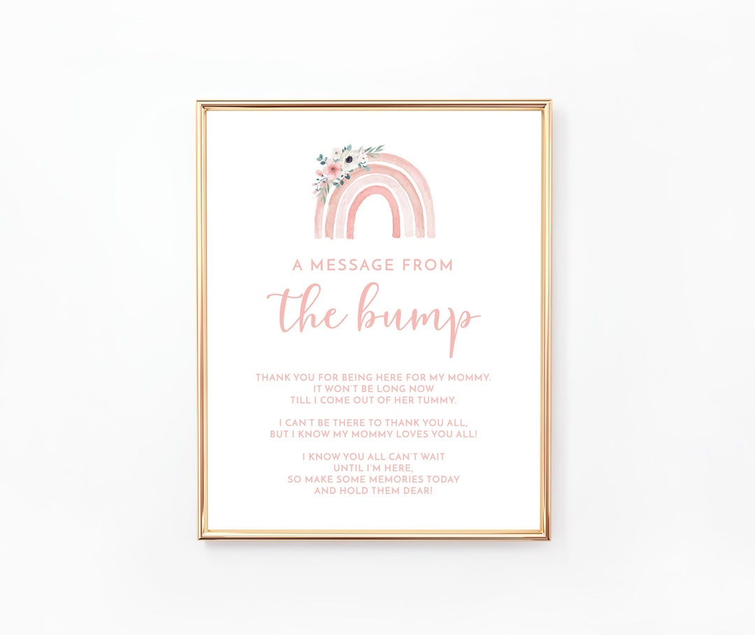 A Message From the Bump Sign, Printable Baby Shower Sign, Baby Shower ...