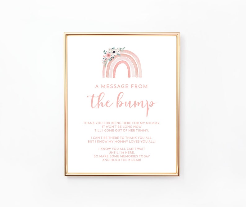 A Message From the Bump Sign, Printable Baby Shower Sign, Baby Shower ...