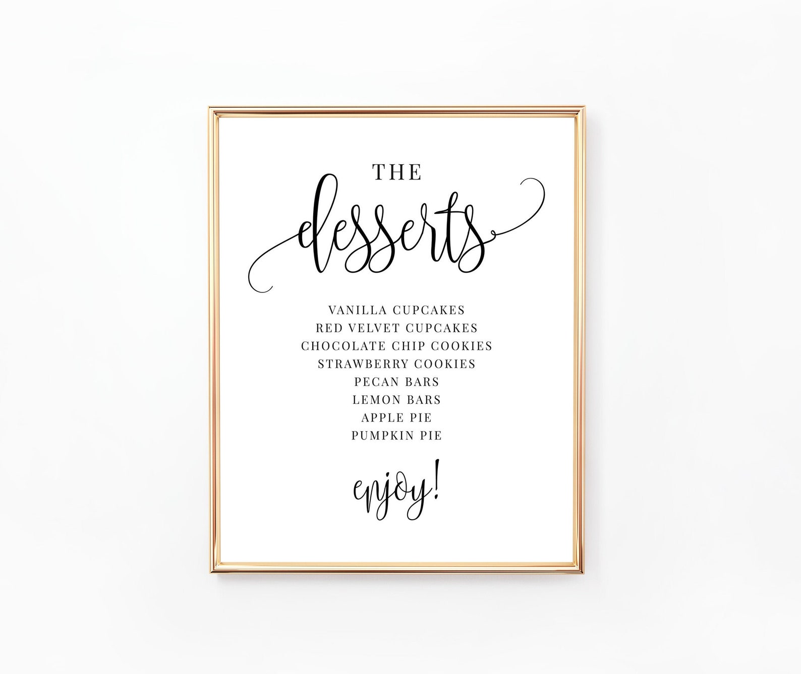 Dessert Menu Sign, Wedding Dessert Menu, Desserts Sign, Wedding Signs ...
