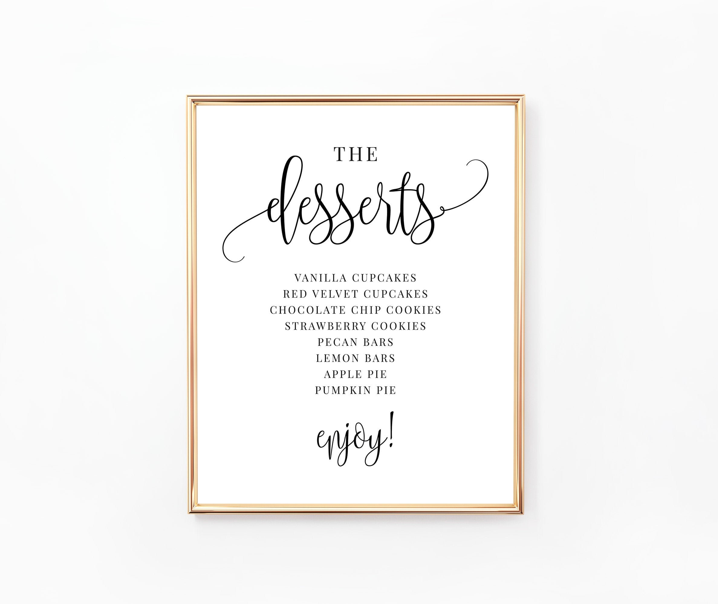 Dessert Menu Sign Wedding Dessert Menu Desserts Sign | Etsy