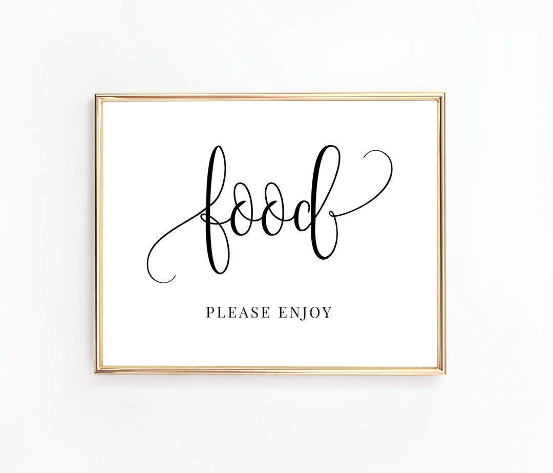 Food Printable Sign | Wedding Reception, Bridal Shower, Baby Shower ...