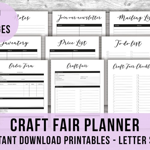 Craft Show Checklist Printable Instant Download Digital - Etsy