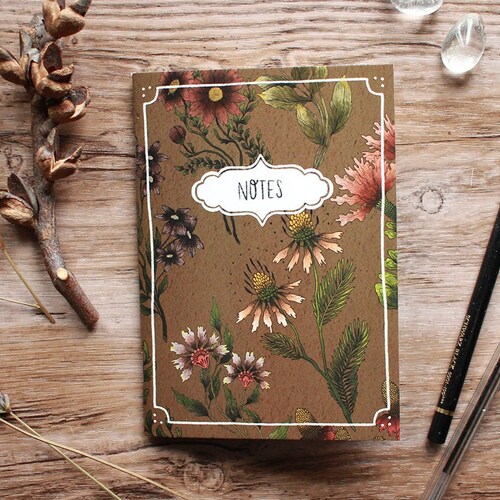 Handmade Notebook Flower Design Din A6 - Etsy
