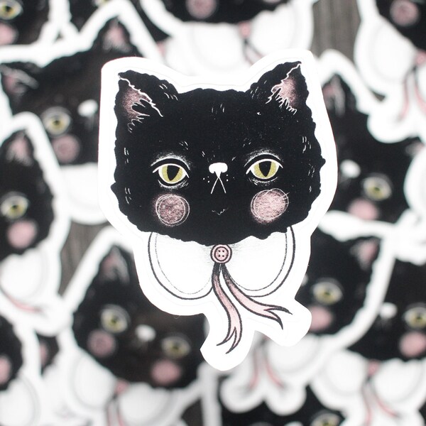 Black Cat Stickers - Etsy