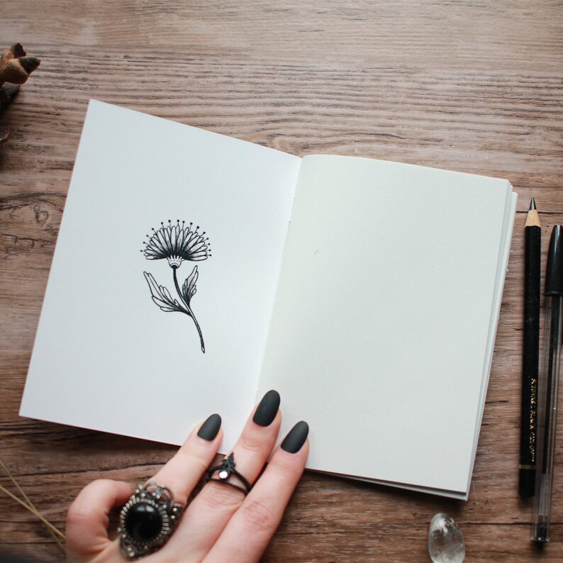 Handmade Notebook Flower Design Din A6 - Etsy
