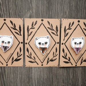 Handdrawn Pin: Cat With Bow - Etsy