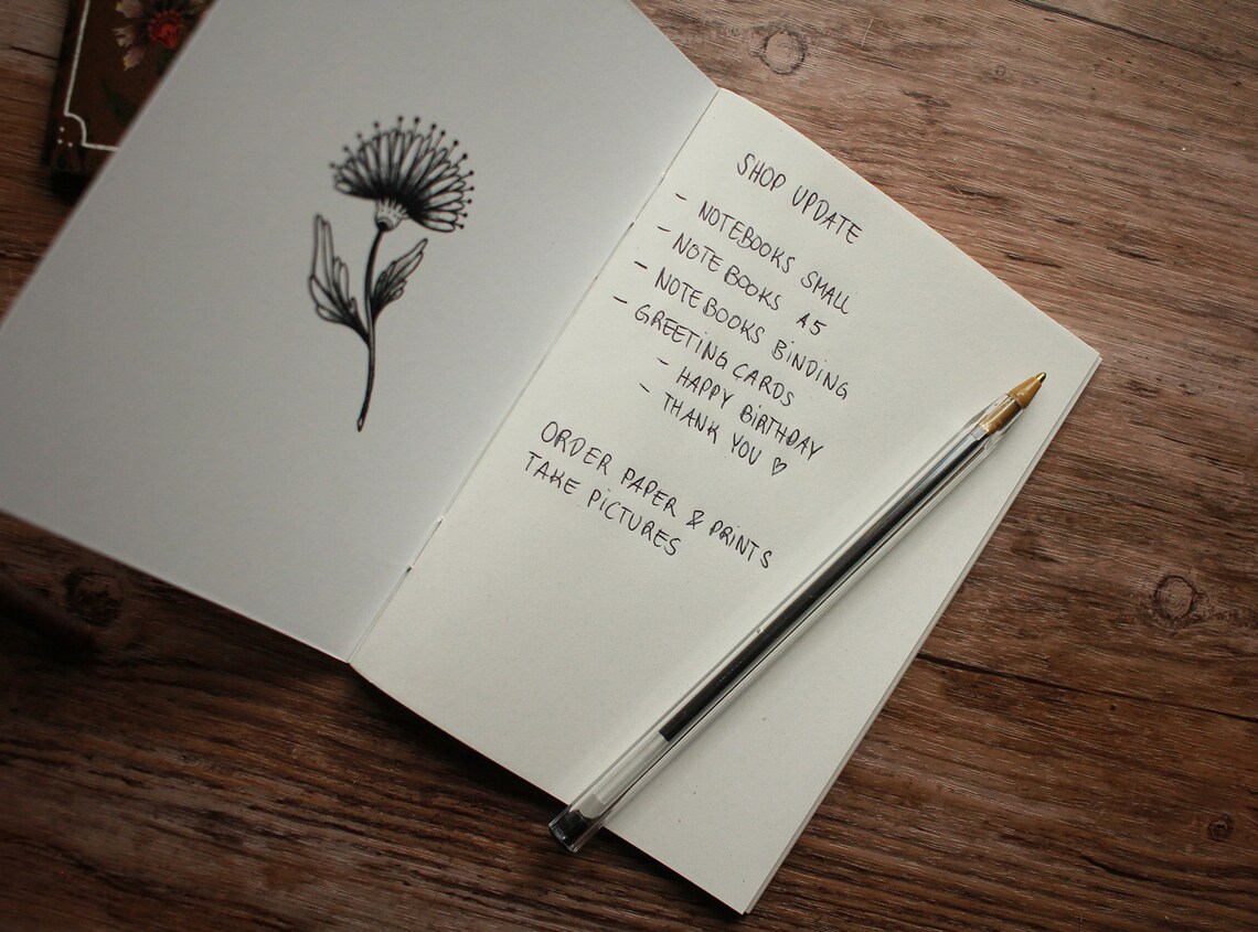 Handmade Notebook Flower Design Din A6 | Etsy