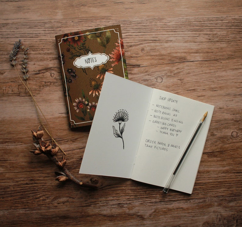 Handmade Notebook Flower Design Din A6 - Etsy
