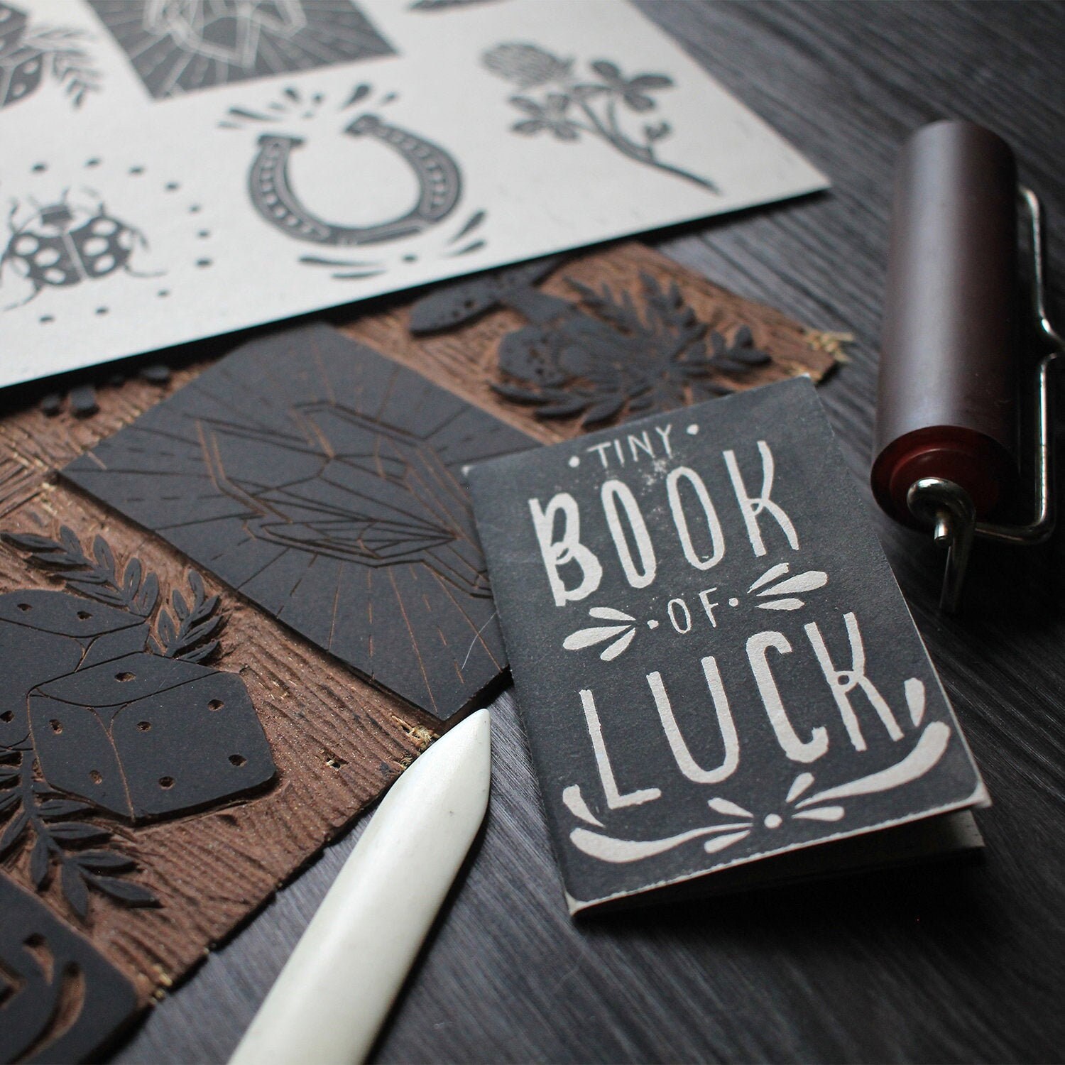 Handmade Linoprinted Tiny Book of Luck Zine Limited Edition - Etsy
