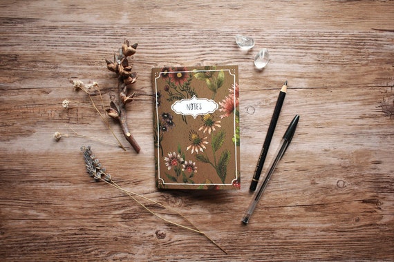 Handmade Notebook Flower Design Din A6 - Etsy