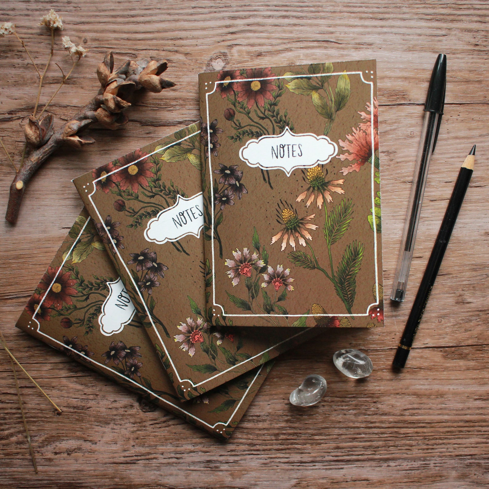 Handmade Notebook Flower Design Din A6 - Etsy