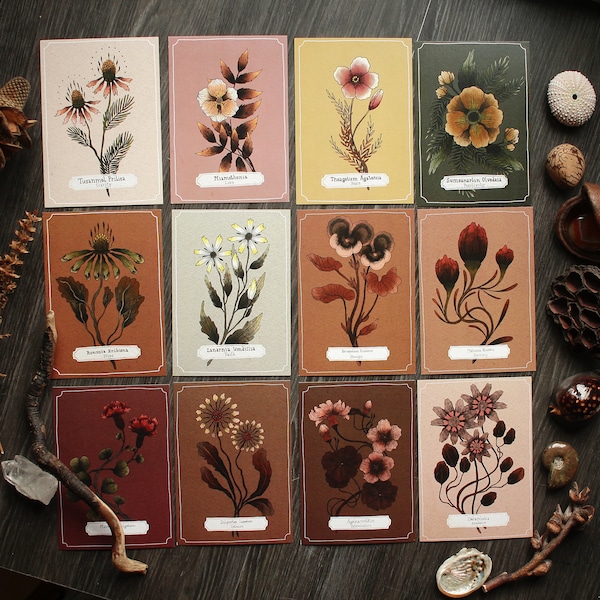 Postcard Flowers - Etsy