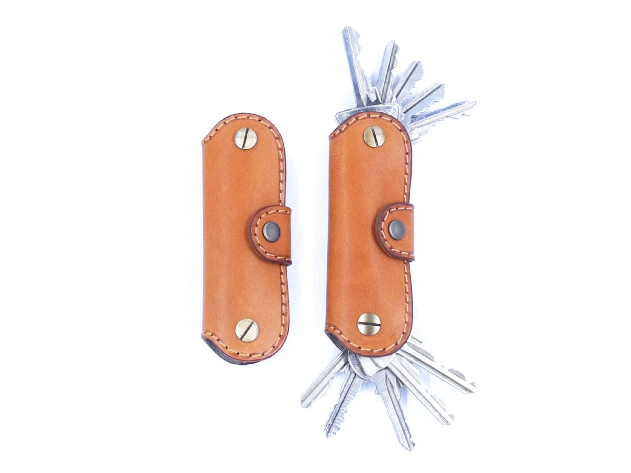 Compact Key Organizer, Leather Keychain, Personalized Key Organizer ...