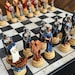 Trojan War Themed Chess Set Luxury Leatherette Chess Board With Storage ...