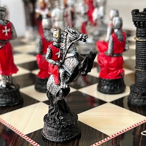 Knights Templar Chess Set Historical Game Chess Set Crusaders Chess ...
