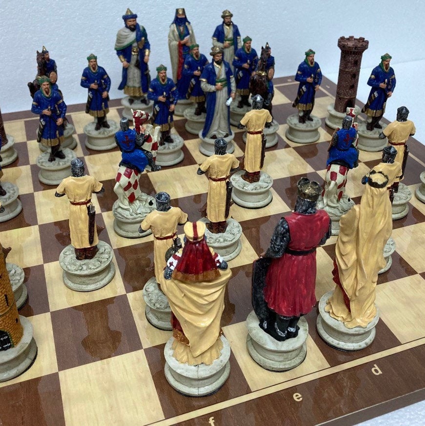 17.7 Crusaders Chess Set Handmade Painted Will Be - Etsy Canada