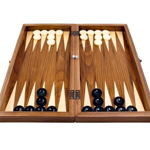 Handmade Walnut Turkish Backgammon Set, Traditional Inlaid Wood Tavla ...