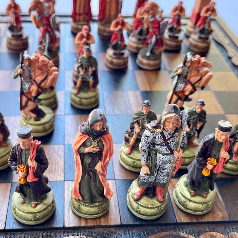 Camelot Chess Set With Handmade Solid Wood Chess Board Will - Etsy