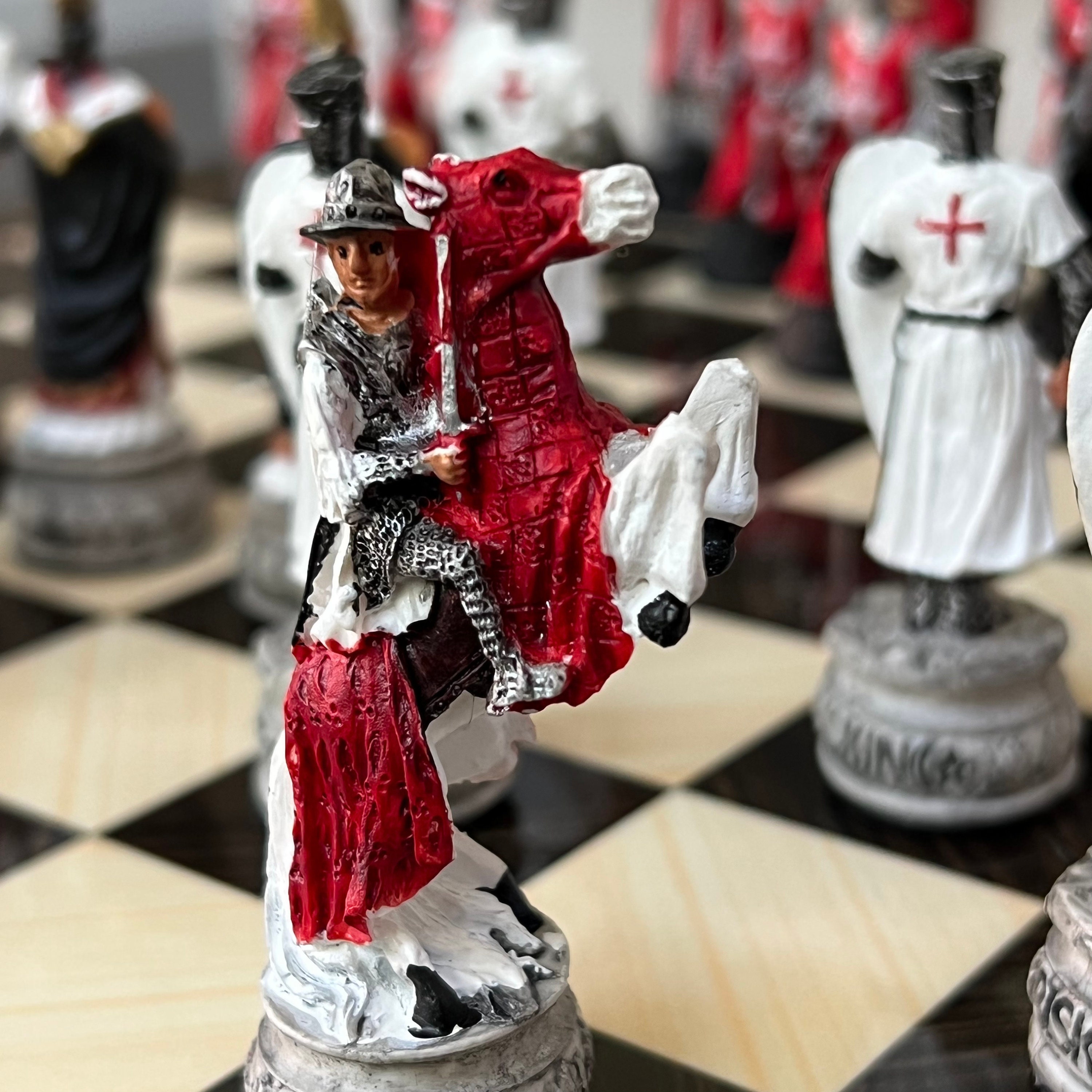 Knights Templar Chess Set Historical Game Chess Set Crusaders Chess ...
