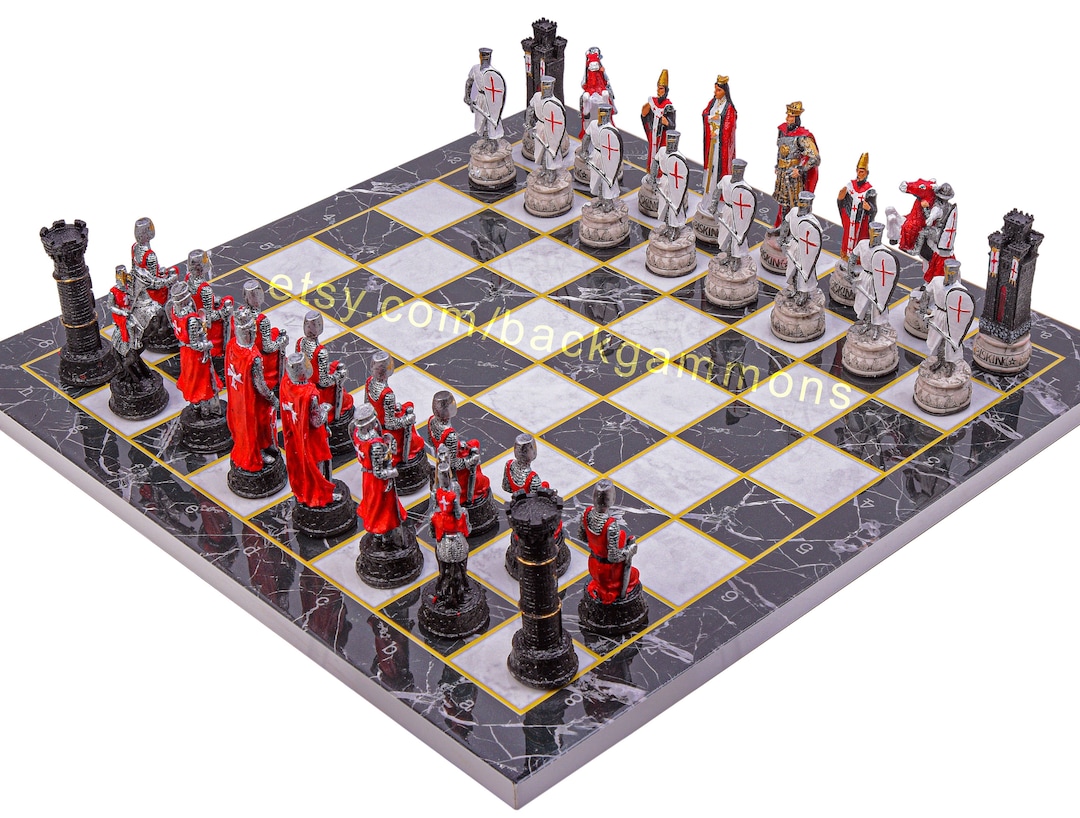 Knights Templar Crusaders Chess Set Luxury Crusaders Set - Etsy
