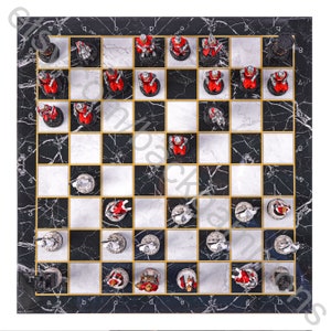Knights Templar Chess Set, Crusaders Themed Hand Painted Figures ...