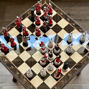 Knights Templar Chess Set Historical Game Chess Set Crusaders Chess ...