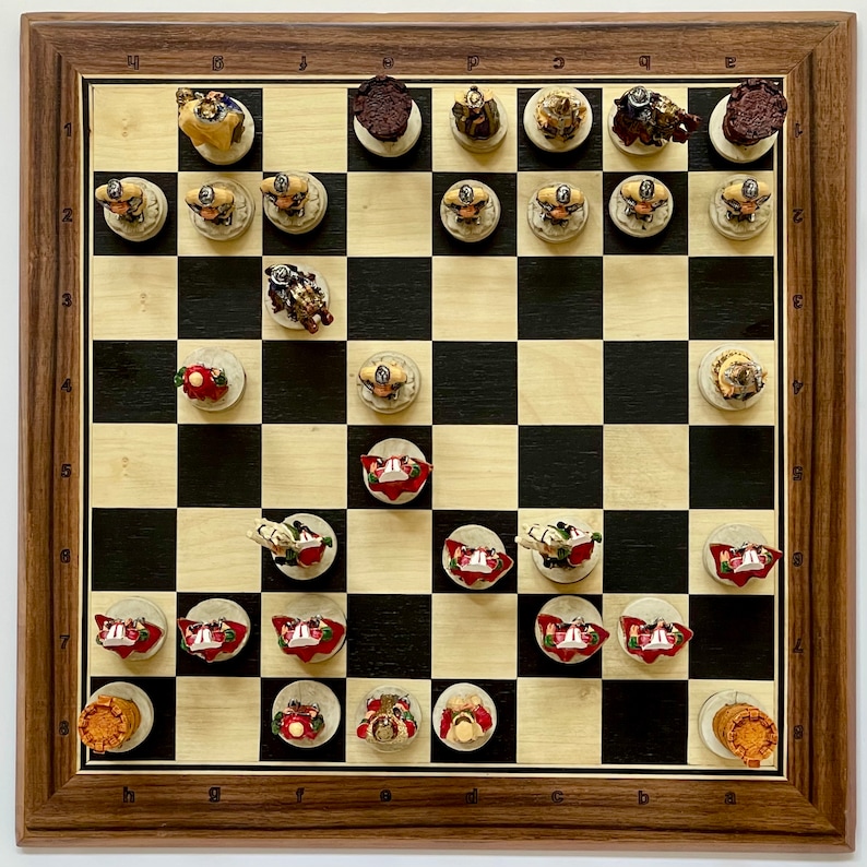 Byzantine and Ottomans Chess Set With Handmade Solid Wood Chess Board ...