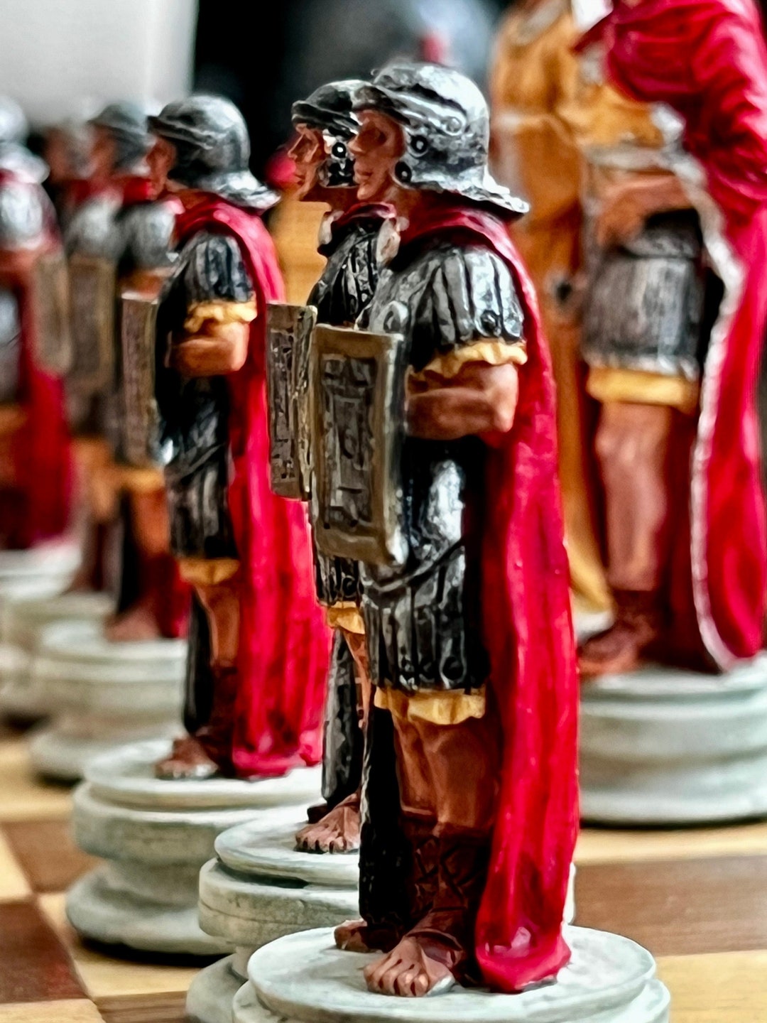 Hand Painted Cleopatra Caesar Roman Egyptian Chessmen - Etsy