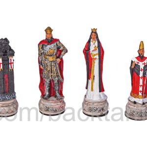 Knights Templar Chess Set, Crusaders Themed Hand Painted Figures ...