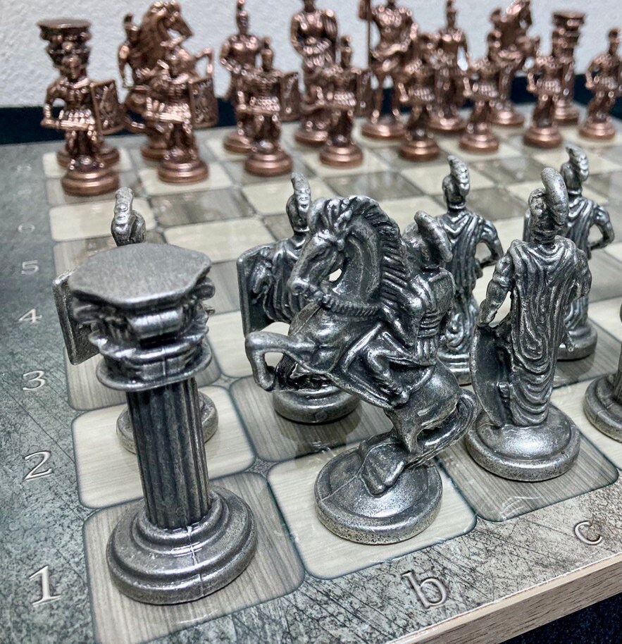 14 Metal Romans Chess Set With Board. Premium Cast Roman | Etsy