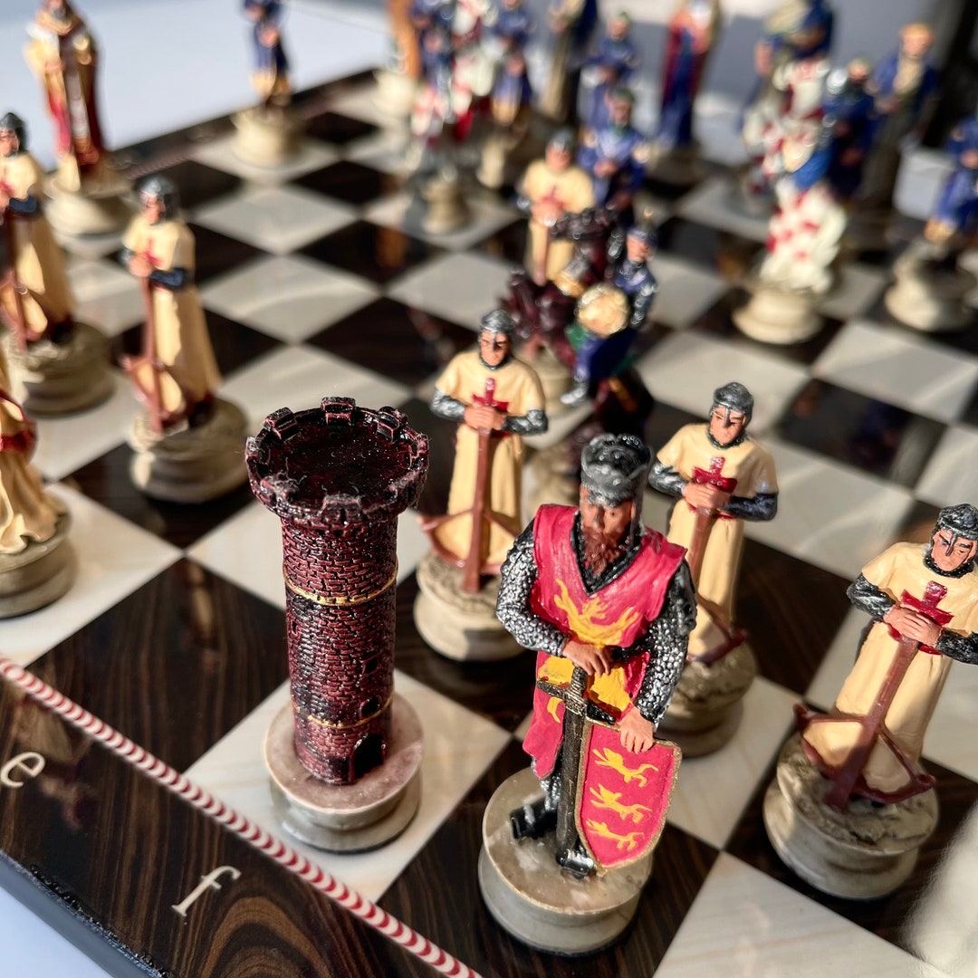 Hand Painted 14.3 Crusaders Chess Set Will Be Shipped - Etsy