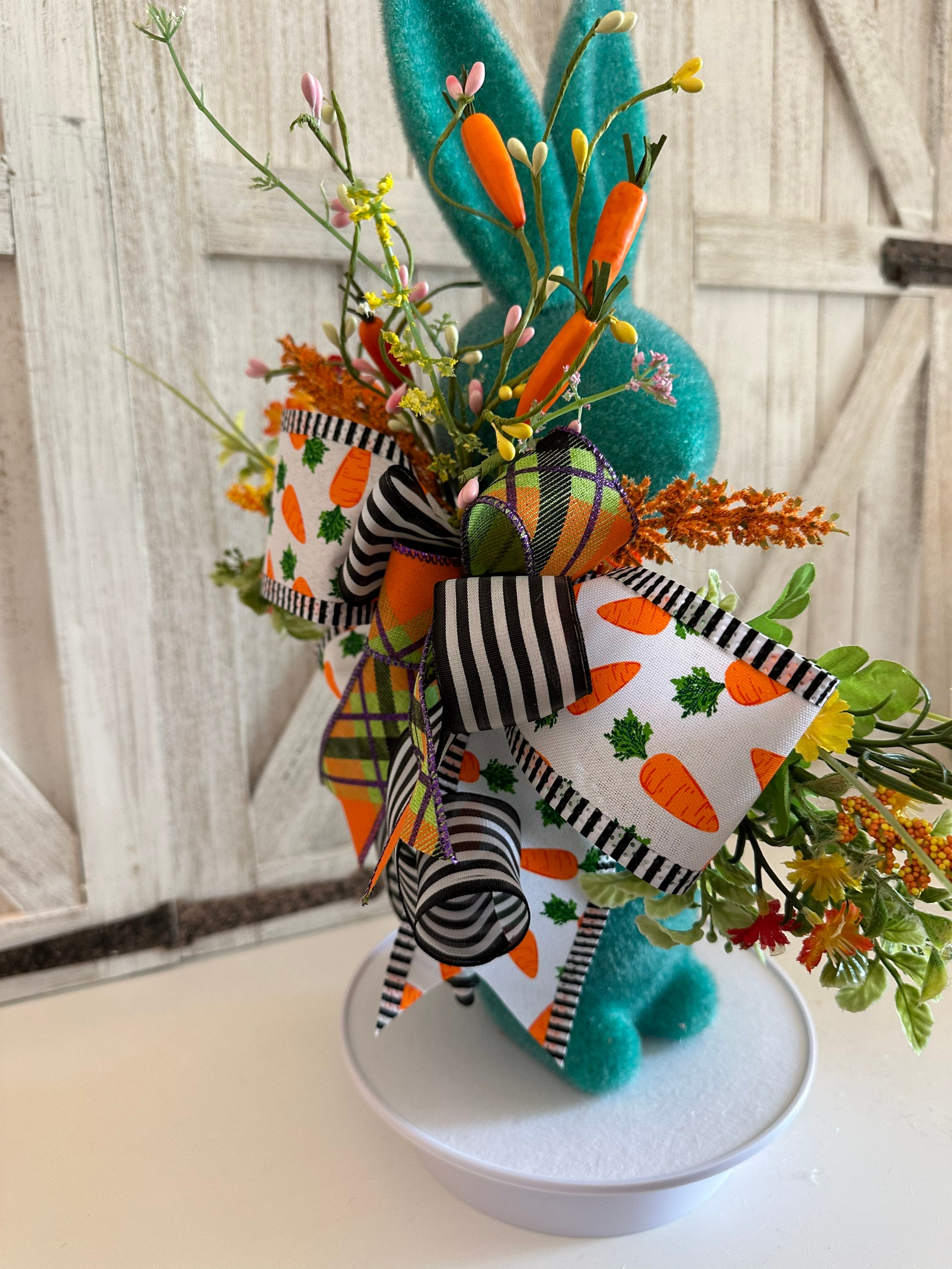 Flocked Bunny, Flocked Bunny Centerpiece, Flocked Easter Bunny Decor ...