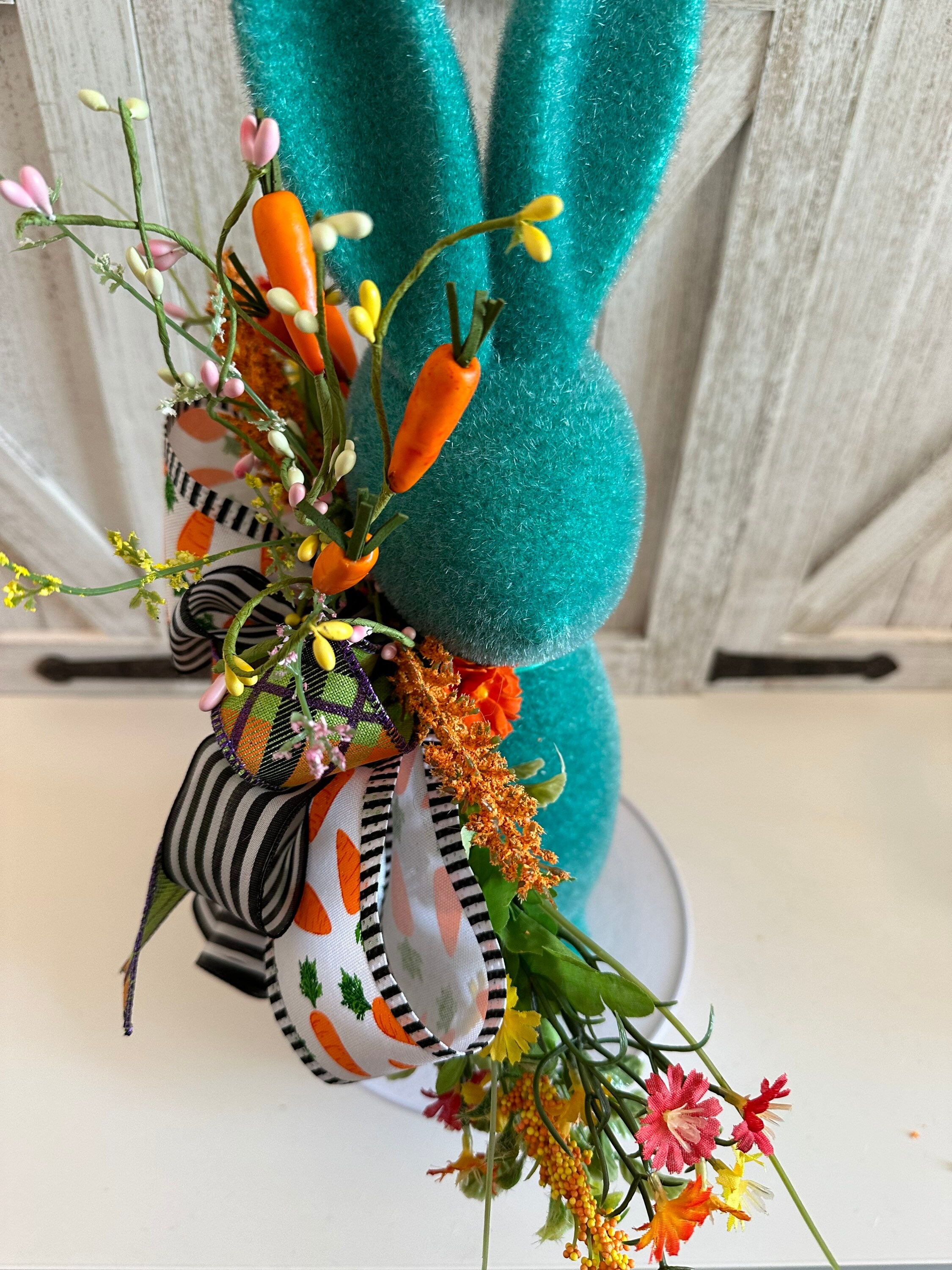 Flocked Bunny, Flocked Bunny Centerpiece, Flocked Easter Bunny Decor ...