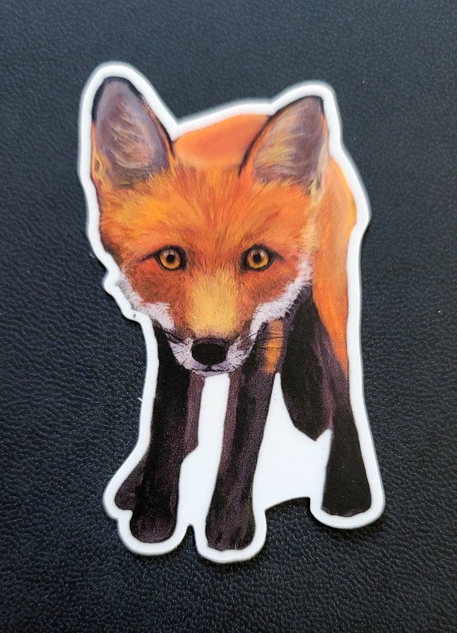 Fox Sticker Water Bottle Sticker Cute Fox Curious Fox - Etsy