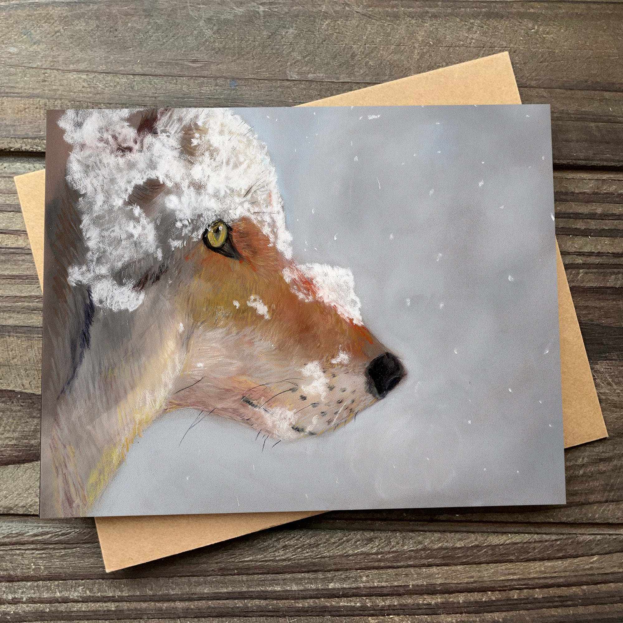 Winter Wolf Art Card, Blank Greeting Card, Notecard With Envelope ...