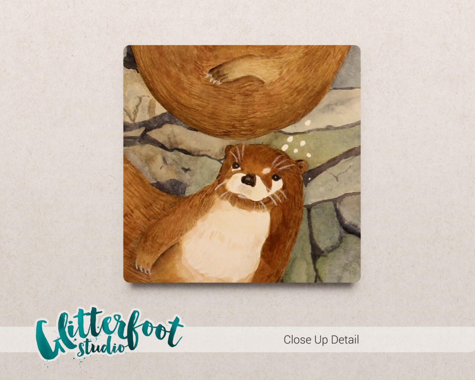 Swimming Otter Watercolor Print Cute Otter Watercolor Print | Etsy