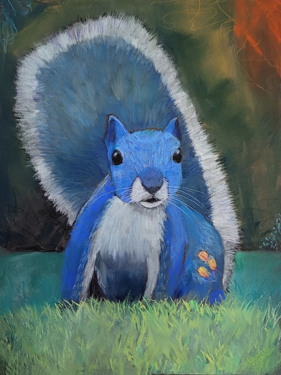 Squirrel Art Print, Abstract Animal Art, Abstract Squirrel, Giclee ...