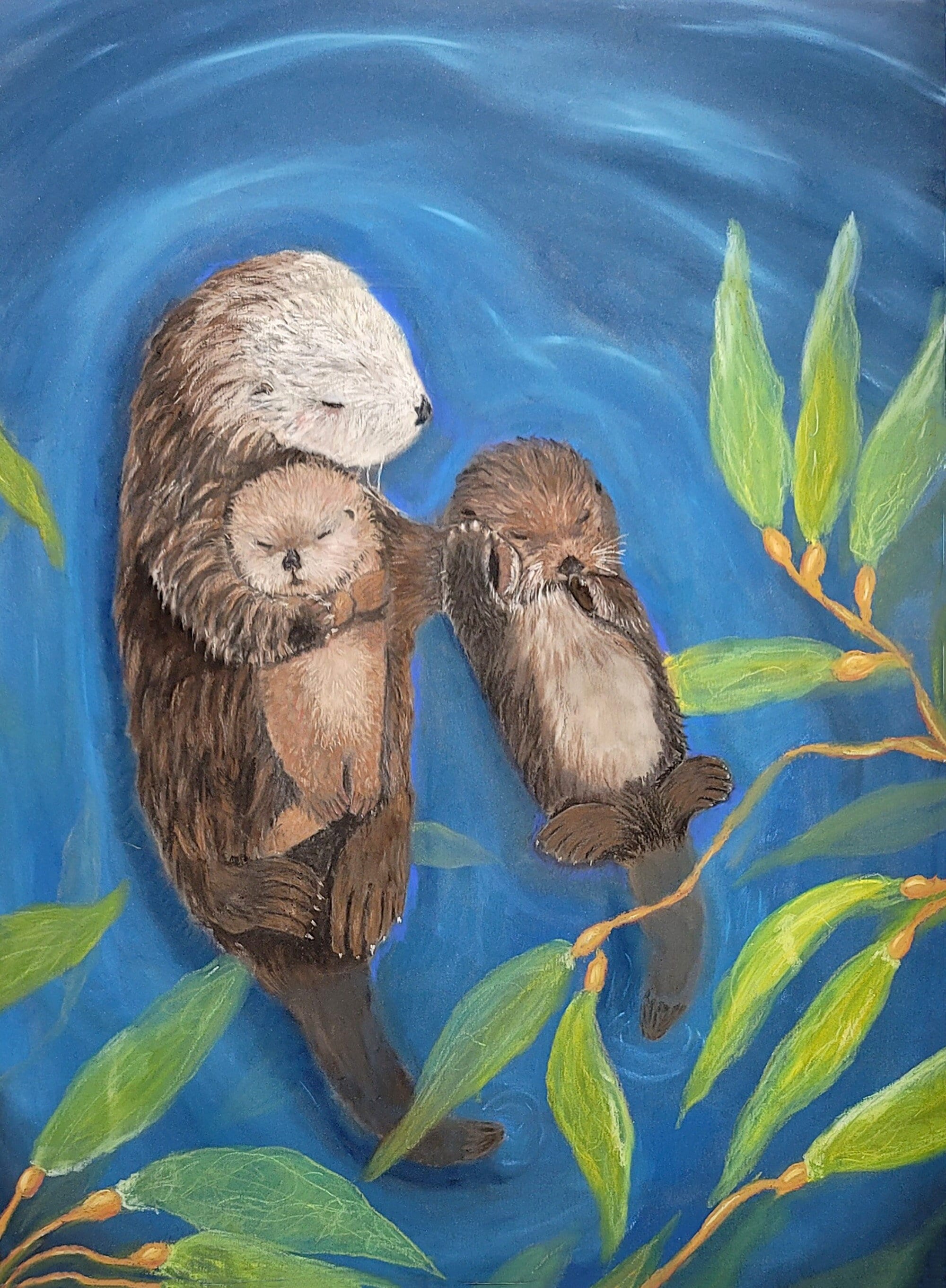 Sea Otter Art Print Cute Otter Art Print Sea Otter Mom and - Etsy