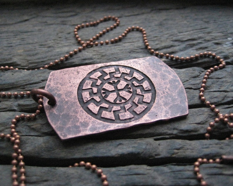 Sun Wheel Symbol Black Sun Necklace Slavic Wheel of Sun Nordic | Etsy