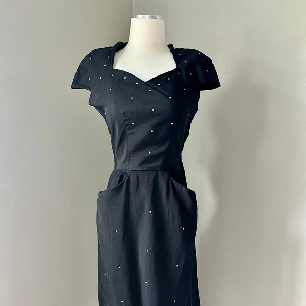 1950s Black Wiggle Dress Etsy