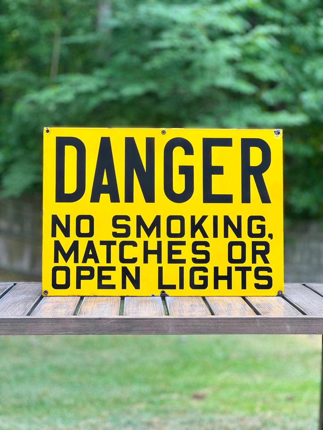 1940s - 1950s Original Porcelain Danger No Smoking Matches or Open ...