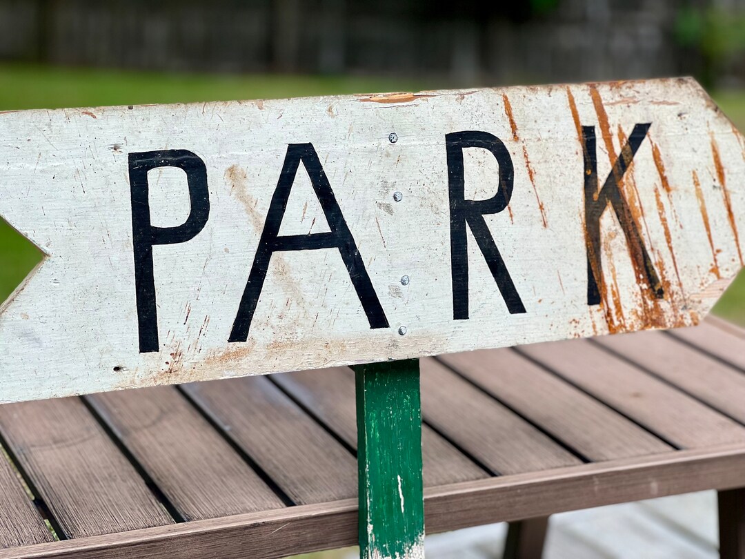 1960s Folk Art "park" Sign Handmade Wood Sign - Etsy