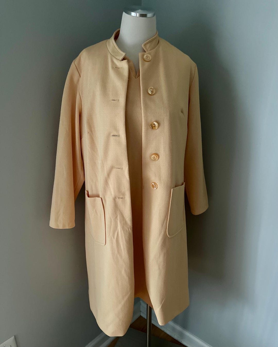 Vtg 60s Myrette Yellow Shift Dress & Coat - Etsy