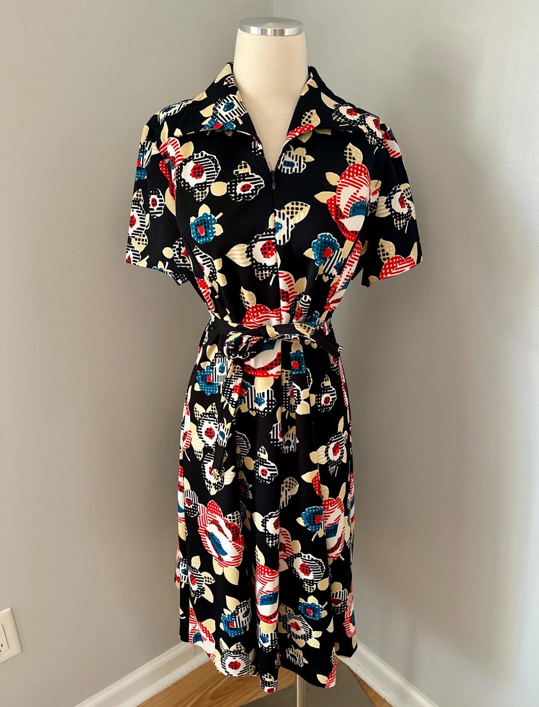 Vtg 70s Berkshire B-tween Poly Print Dress - Etsy