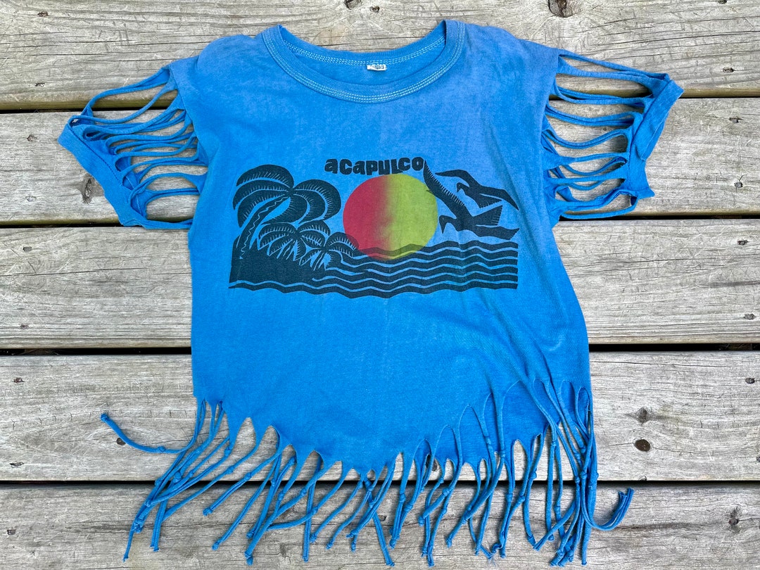 Vtg Acapulco Stringy Tropical Tourist Shirt - Etsy