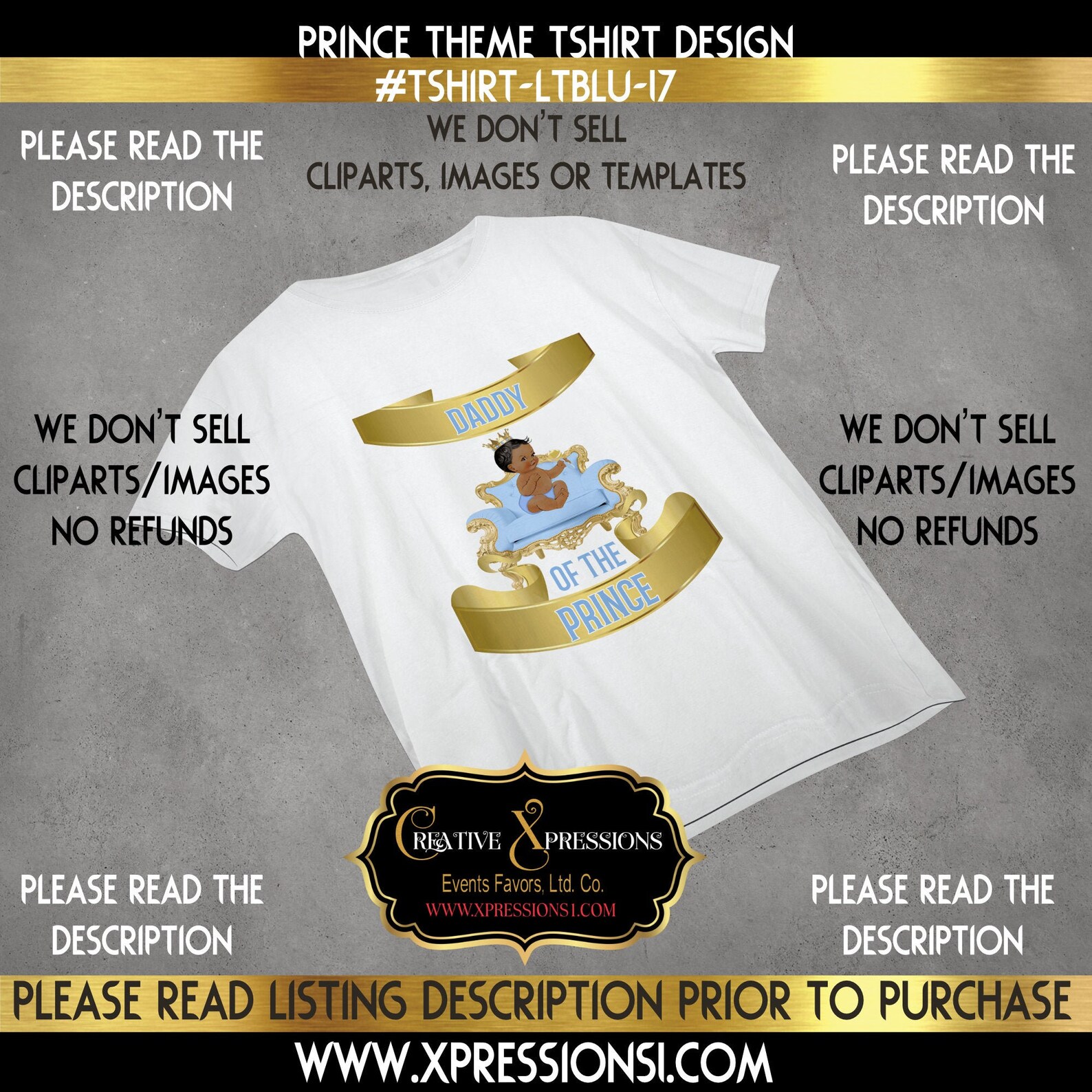 Royal Prince Blue and Gold Tshirt Theme Design Royal Prince | Etsy